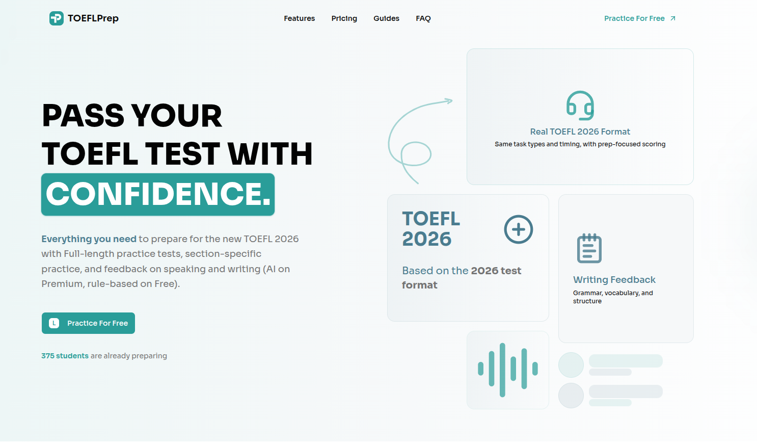 Pass Your TOEFL Test with Confidence | toeflprep.ai
